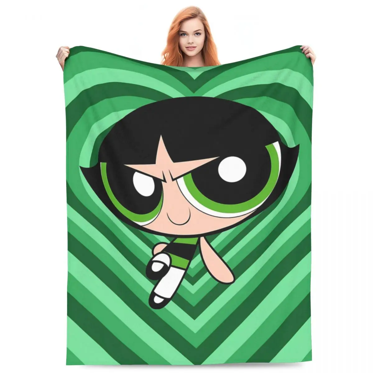 Super-Warm-Blankets-Picnic-The-Powerpuff-Girls-Buttercup-Bedding-Throws ...