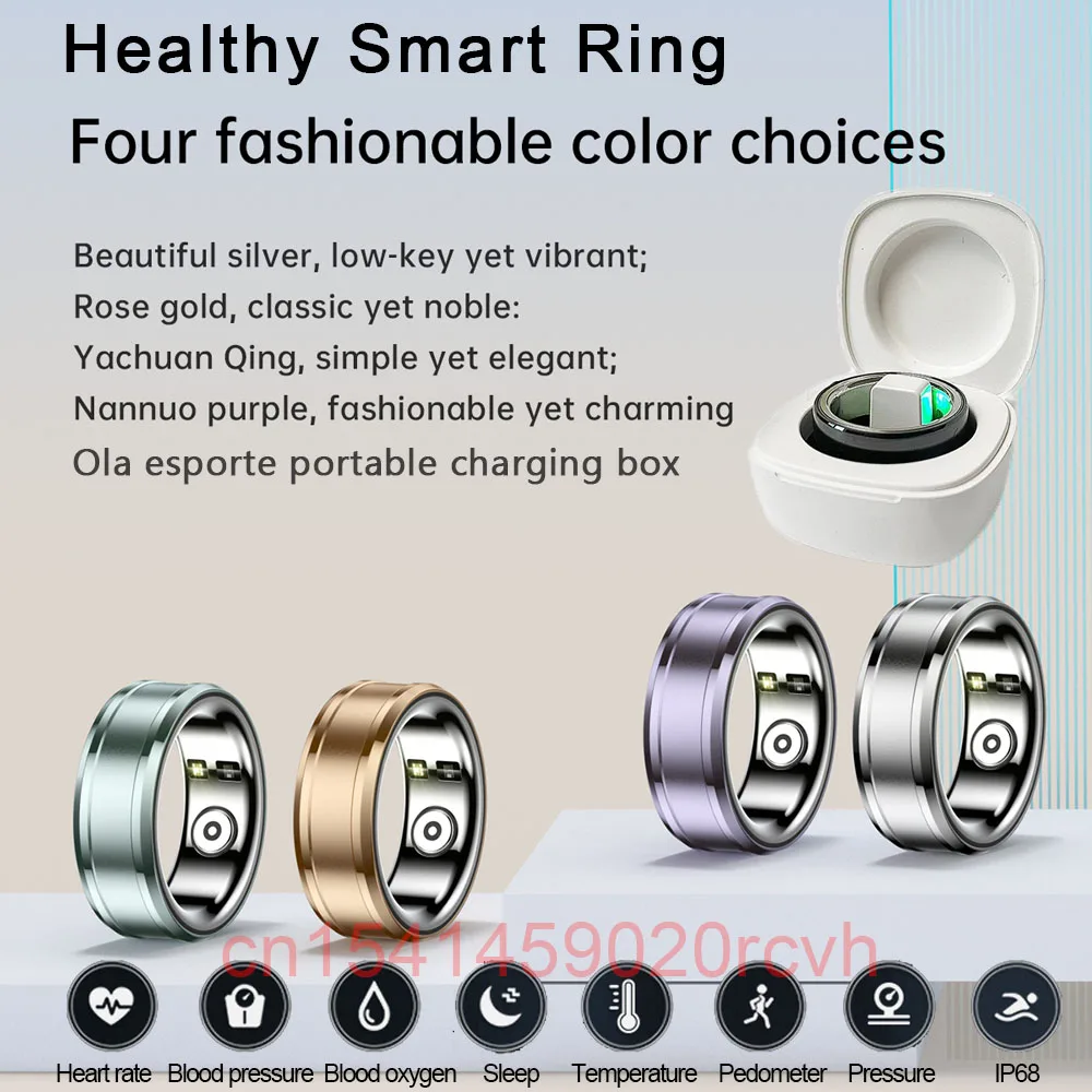 Fashion-Health-Smart-Ring-Heart-Rate-Blood-Oxygen-Body-Temperature ...