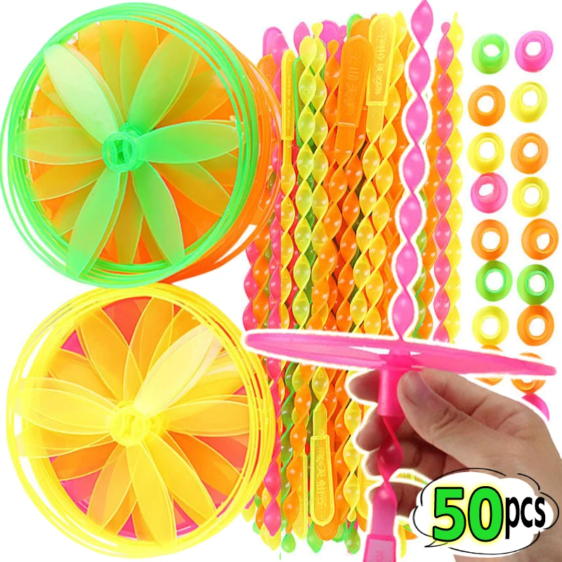 50-1x-Colorful-Bamboo-Dragonfly-Toy-Flying-Helicopter-Toys-Hand ...
