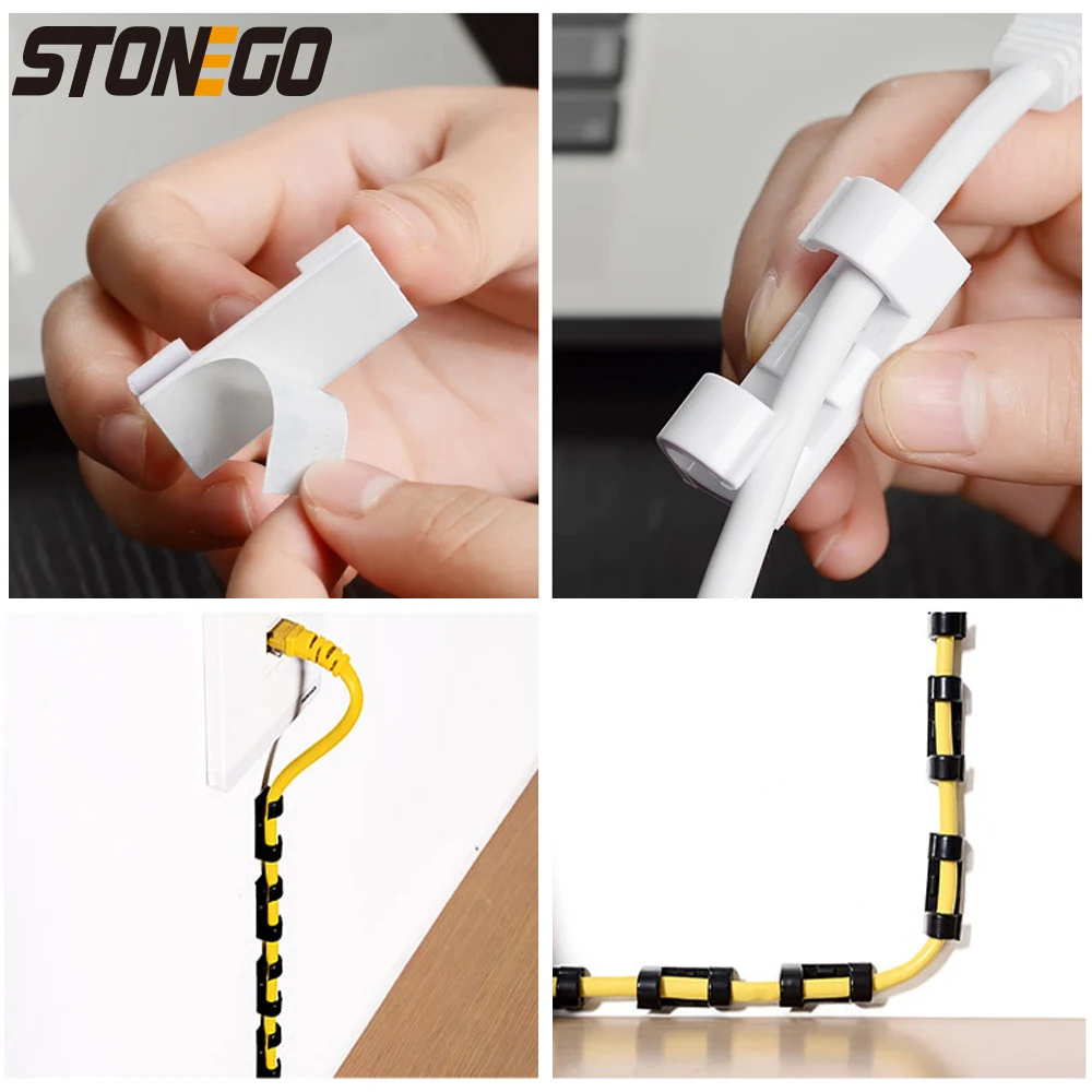 Petit (clair 20 pièces)--pinces de câble avec tampons auto-adhésifs ...