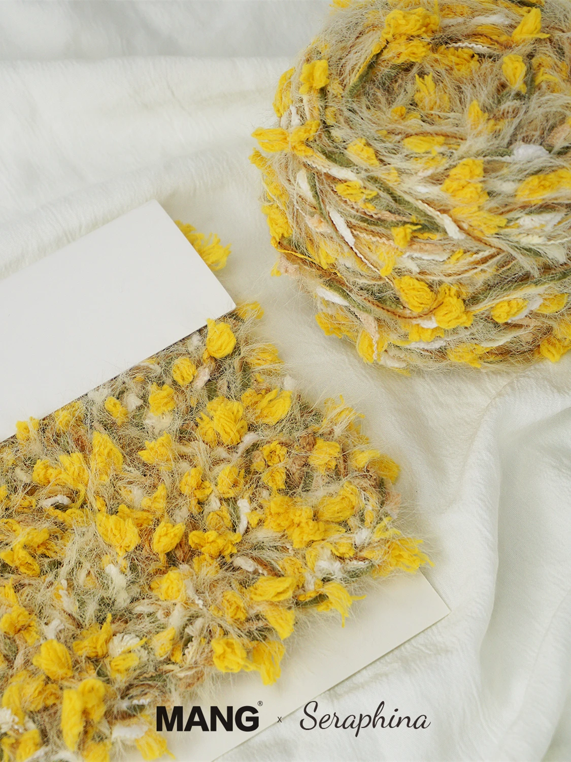MANG 100g Mixed Knitting Yarn Yellow Flower Thread Handmade Crochet ...