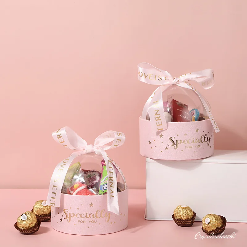 Round-Flower-Paper-Boxes-With-Lid-Hug-Florist-Flower-Holder-Bucket-Gift ...