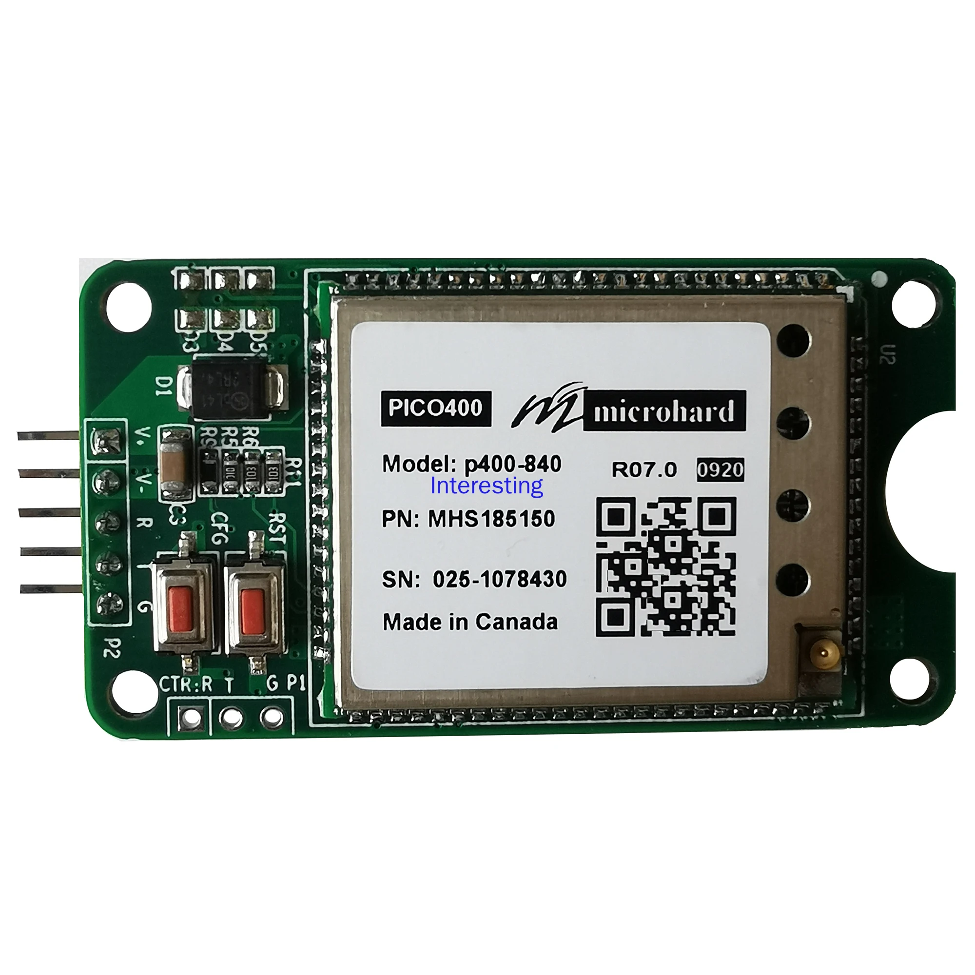 Microhard-P400-840-Wireless-Module-840-845MHz-1W-Frequency-Hopping-2W ...