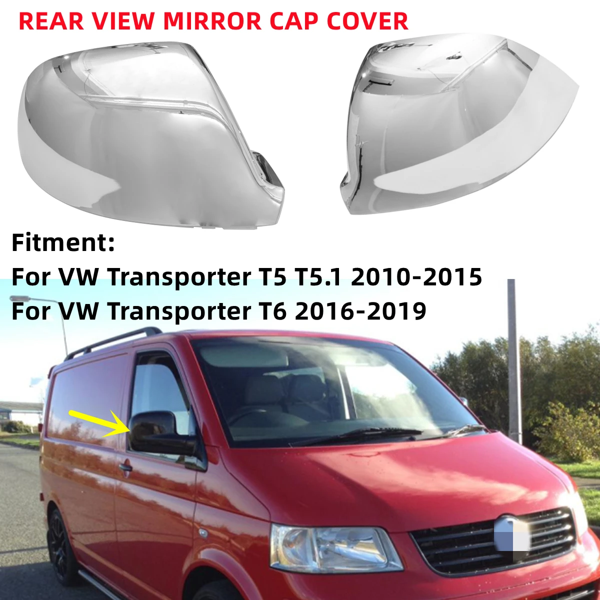 High Quality Chrome Car Rear View Side Mirror Replacement Cover Cap For ...