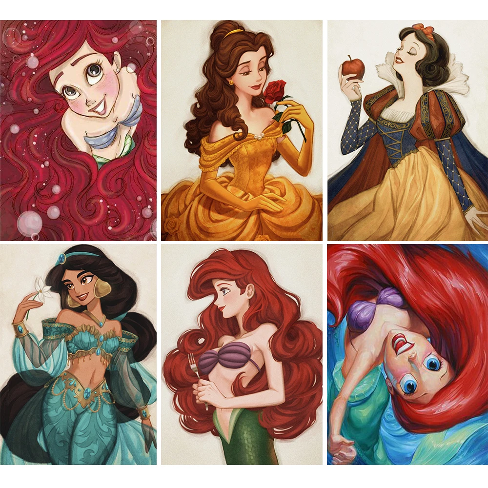Disney-Princess-Diamond-Painting-5D-Girl-Portrait-Diamond-Embroidery ...