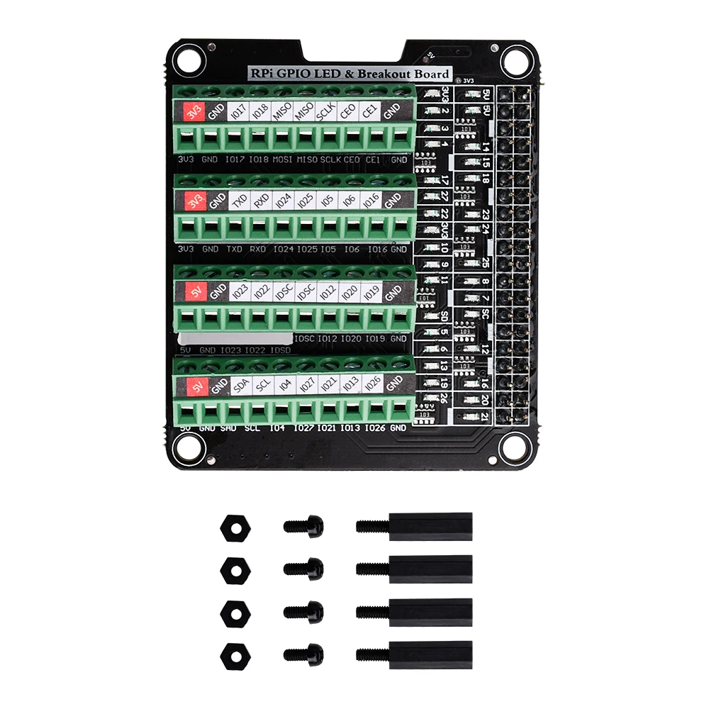 RPi-GPIO-Status-LED-Terminal-Block-Burst-Caps-Terminal-Expansion-Board ...