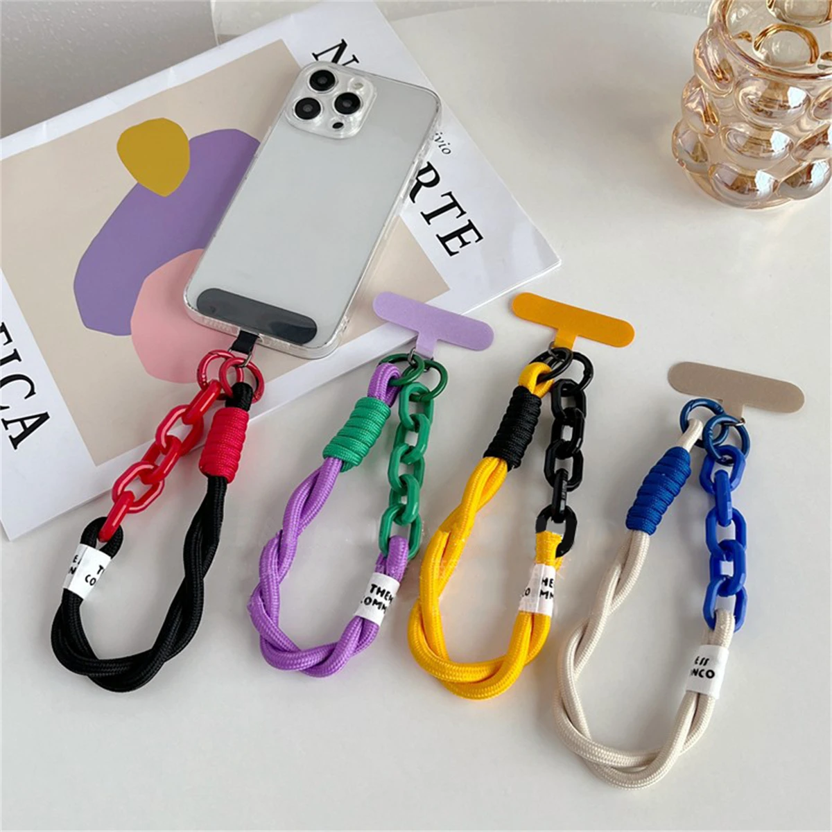 Korea-Stylish-Lanyard-Colorful-Phone-Strap-Bag-Braided-Strips-Keycord ...