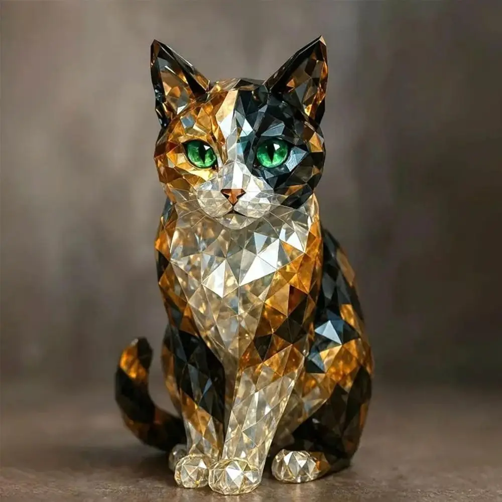 Handmade Crystal Animal Figurine Collection Cat Dog Durable Glass ...