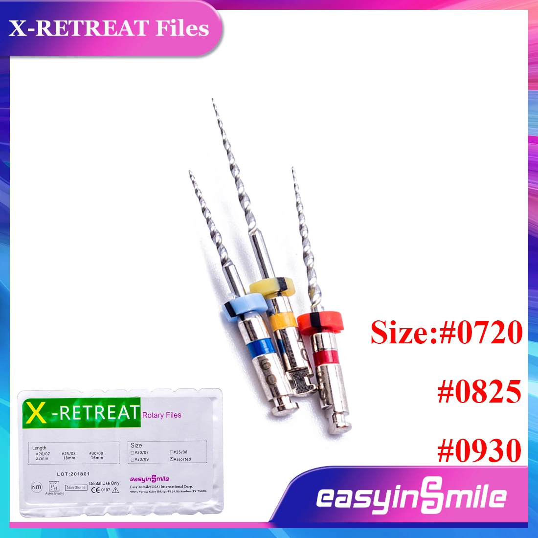 Easyinsmile 3pcs Dental Endo Files Endodontic Niti Rotary Root Canal ...