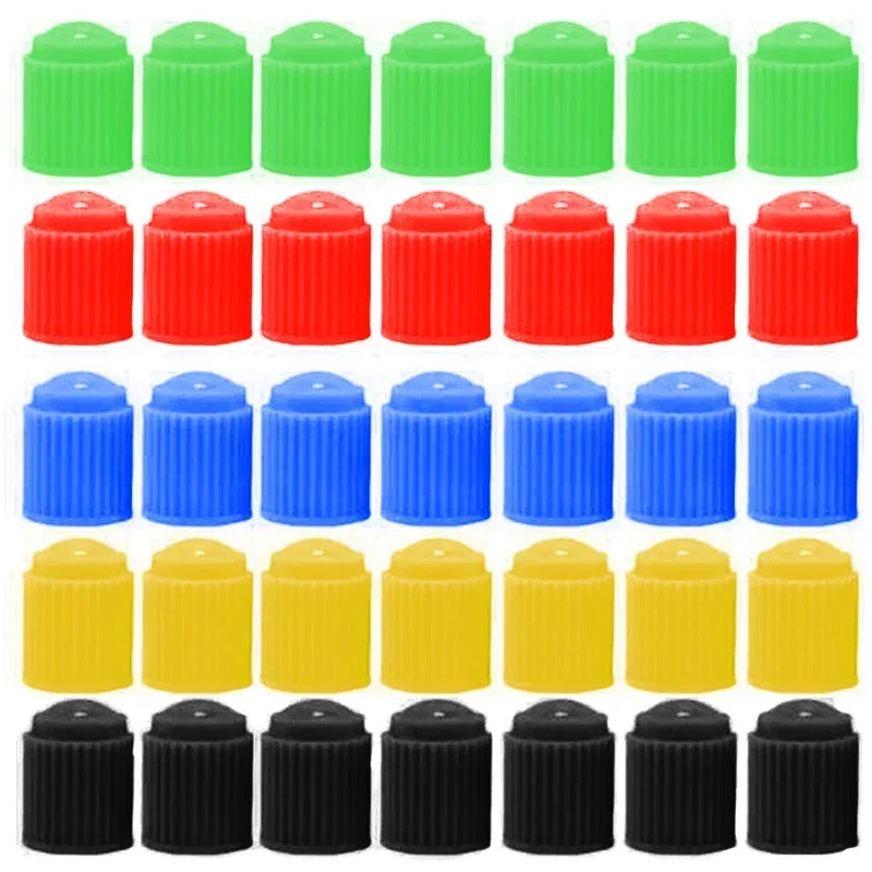 20PCS Car Tire Stem Valve Caps with O Rubber Ring Covers Plastic Black ...