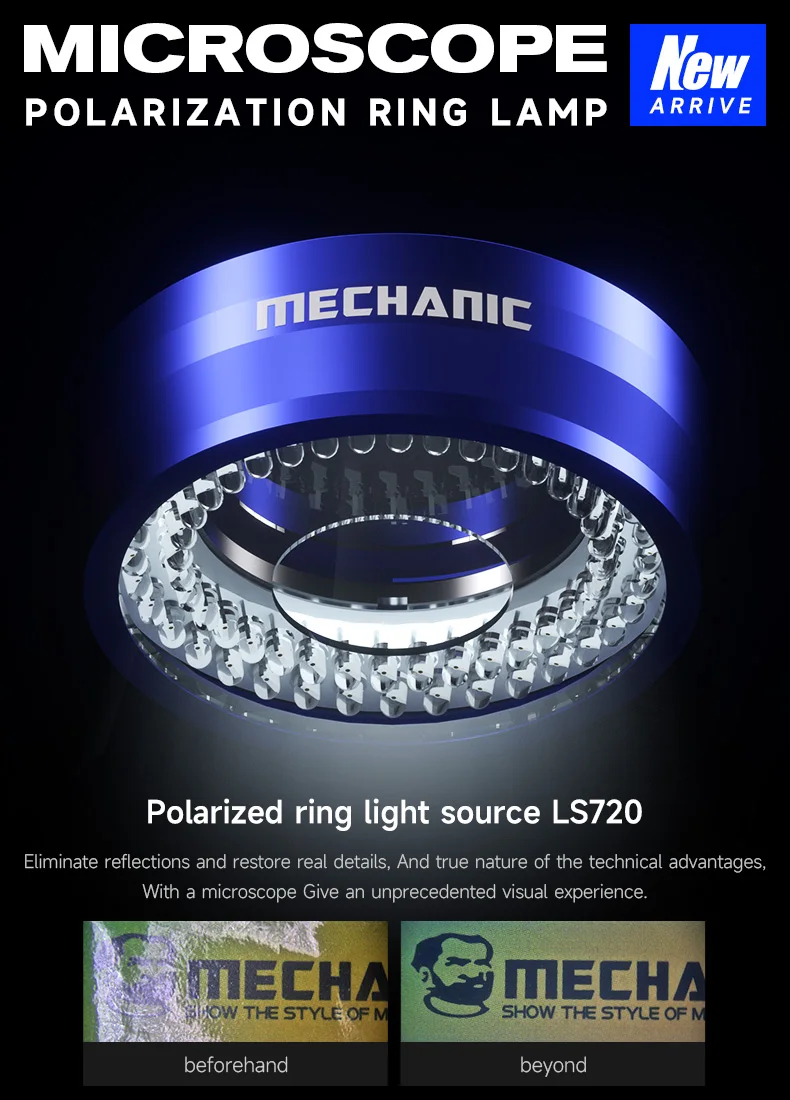 MECHANIC Microscope Polarization Ring Lamp/Polarized Ring Light Source ...