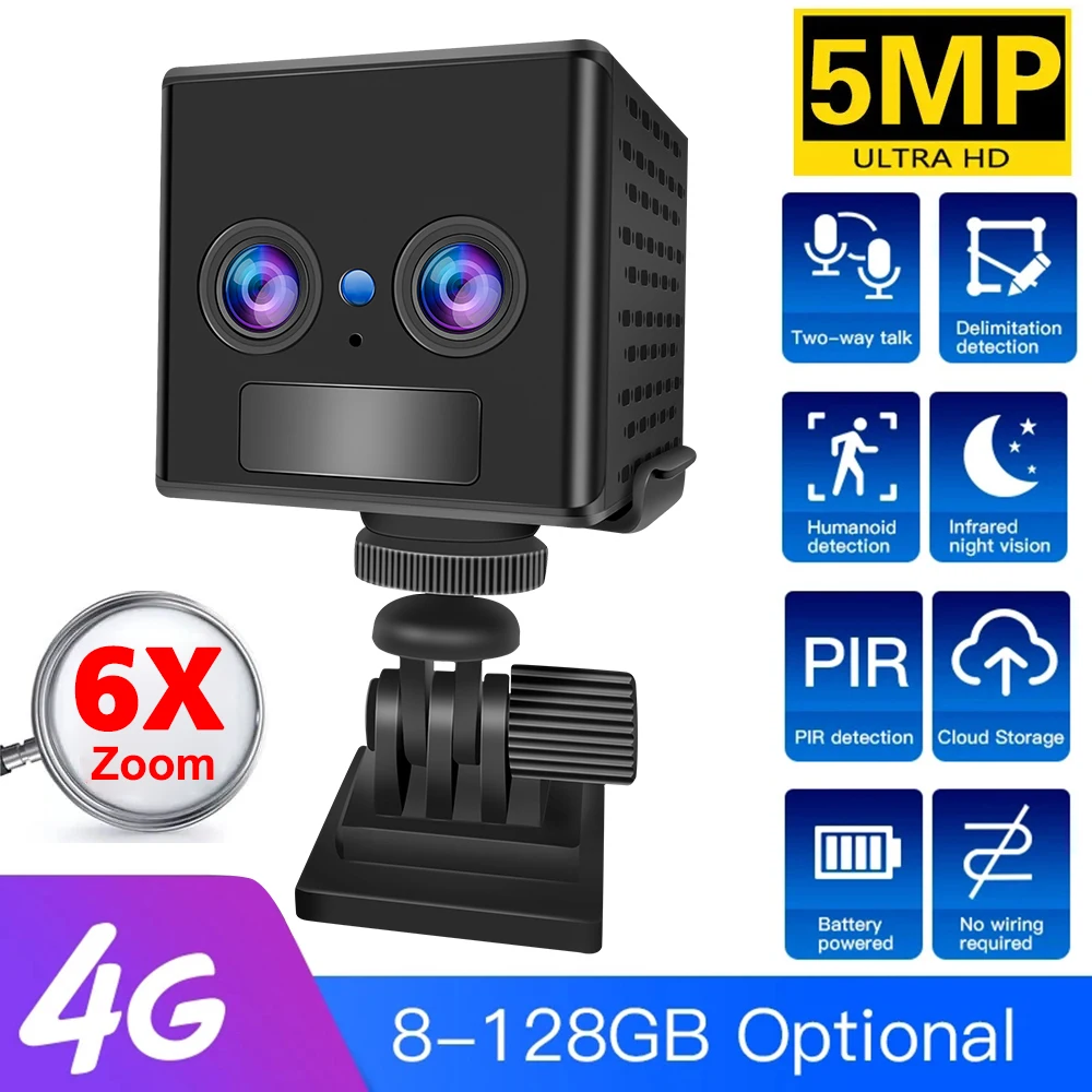 5MP-4G-Sim-Card-Mini-4K-Dual-Lens-Camera-6X-Zoom-Motion-Detection ...