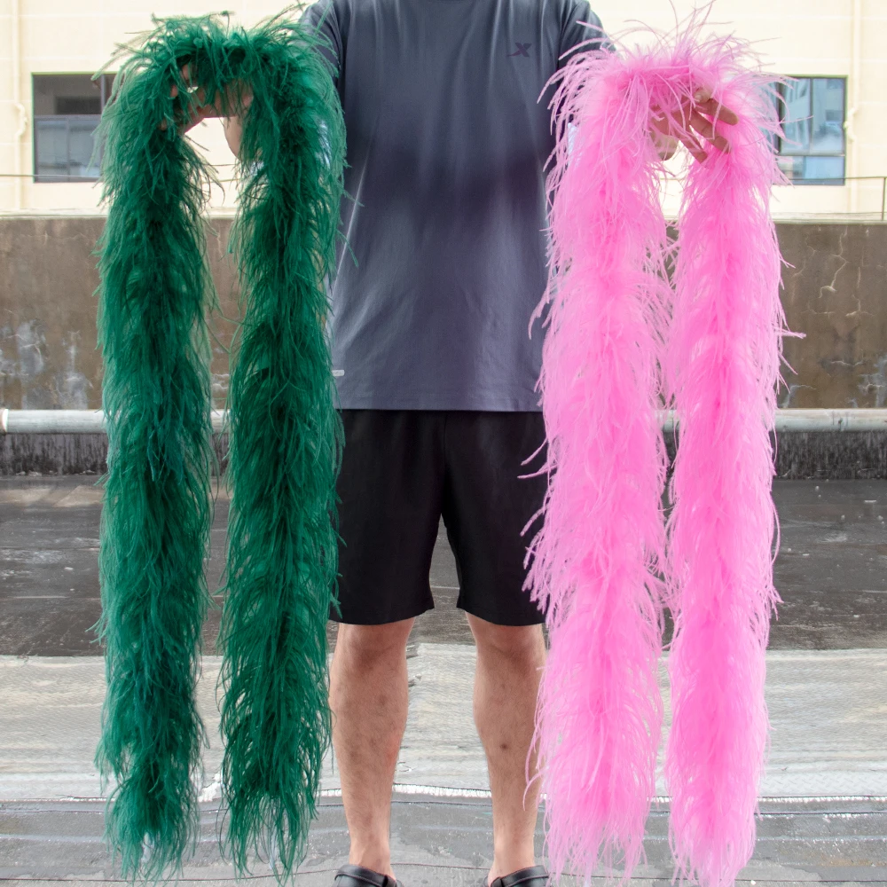 Customized-Dark-green-pink-Ostrich-Feathers-Trim-Boa-1-to-35Ply-Wedding ...