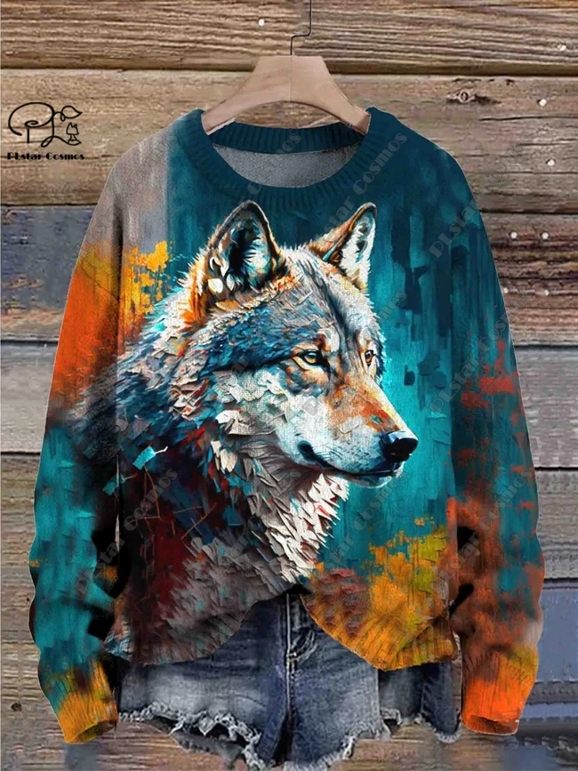 Su-ter-con-estampado-3D-de-animales-para-hombre-y-mujer-su-ter-informal ...
