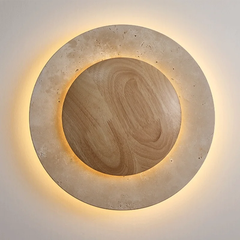 Vintage-Round-Shape-Natural-Stone-Art-Decoration-Wall-Lamp-Interior ...