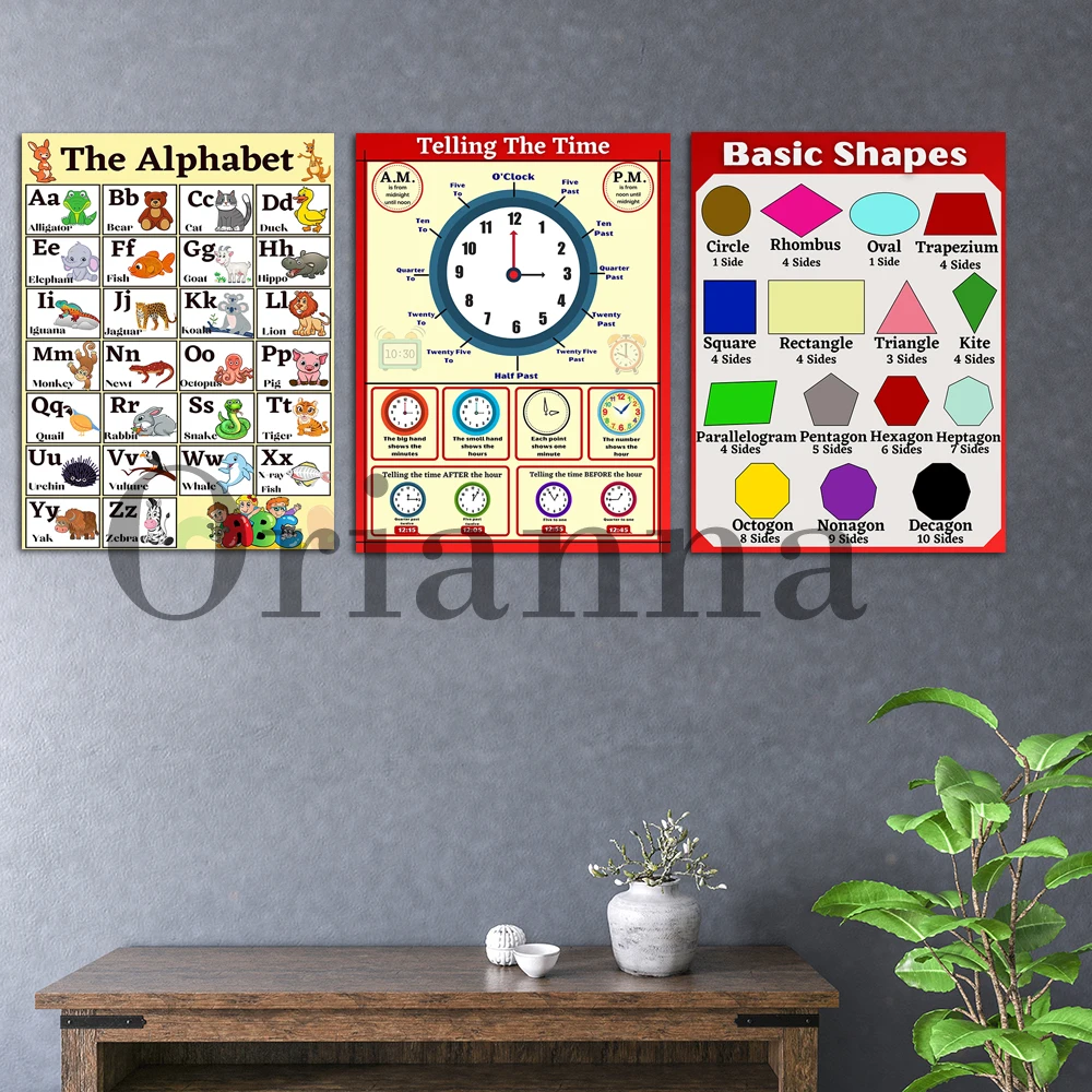 Children-Educational-Poster-Animal-Alphabet-Abc-Alphabet-Chart-Shapes ...