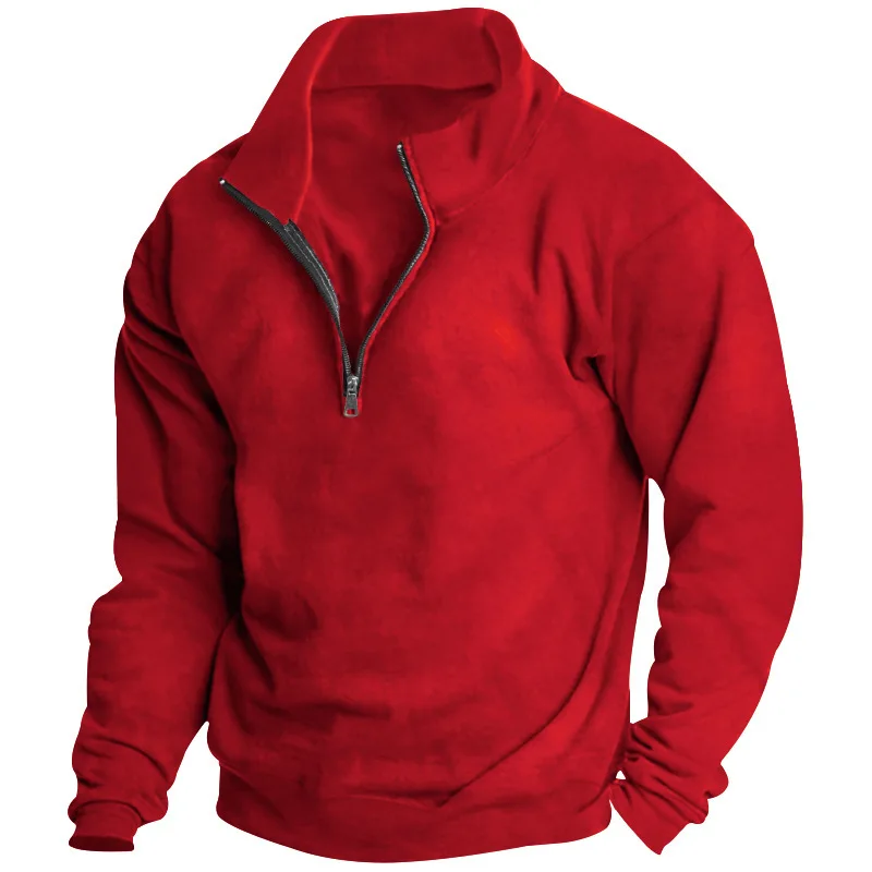 Autumn-and-winter-new-men-s-fleece-sweatshirt-stand-up-collar-half ...