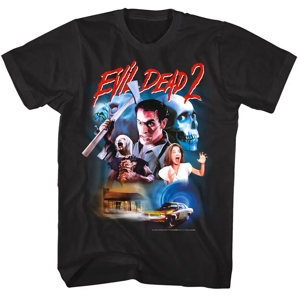 Evil-Dead-2-Horror-Collage-Mens-T-Shirt-Ash-Linda-Zombies-Deadite-Scary ...