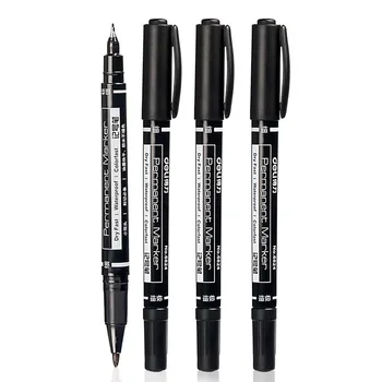 1/3pcs/set Twin Tip Permanent Markers, Fine Point, ( Black, Blue, Red ...