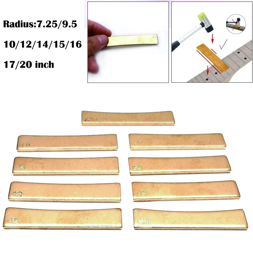 9 Size Guitar Radius Brass Fingerboard Fret Press Caul Insert Guitar ...