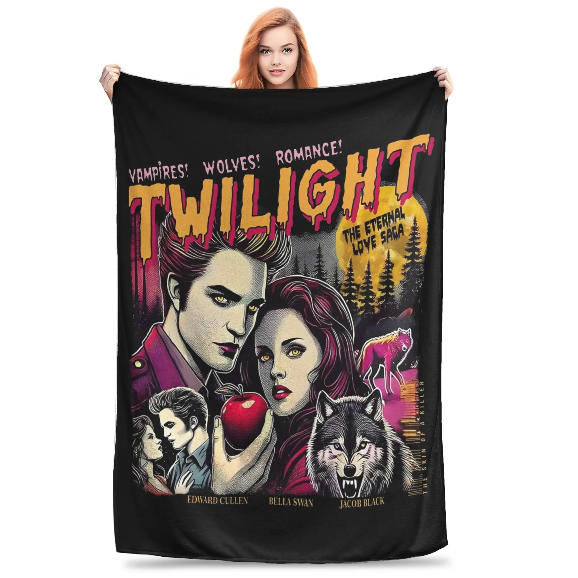 Retro Twilight Saga Robert Pattinson Valentine Movie Blankets Flannel ...