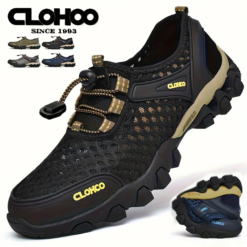 CLOHOO Men's Light Mesh Sports Shoes Summer Casual Non-slip Rubber Sole ...