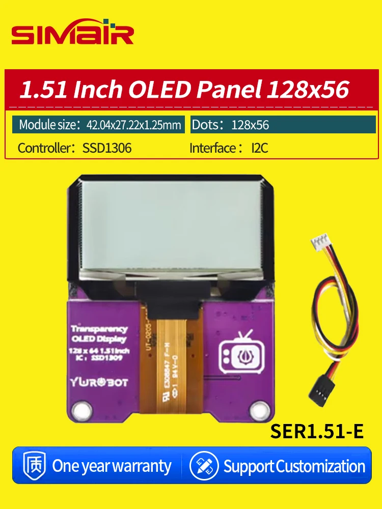 New-Product-1-51-Inch-OLED-Panel-12856-Transparent-Display-Module-I2C ...