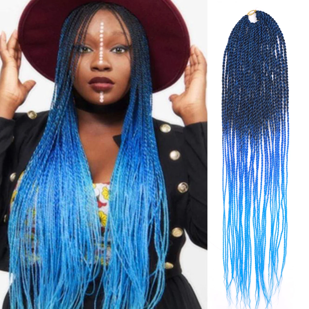 Blue Senegalese Twists