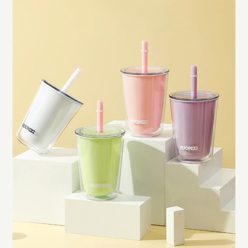 750ml-Double-Layer-Plastic-Straw-Cups-With-Lids-BPA-Free-Water-Bottle ...