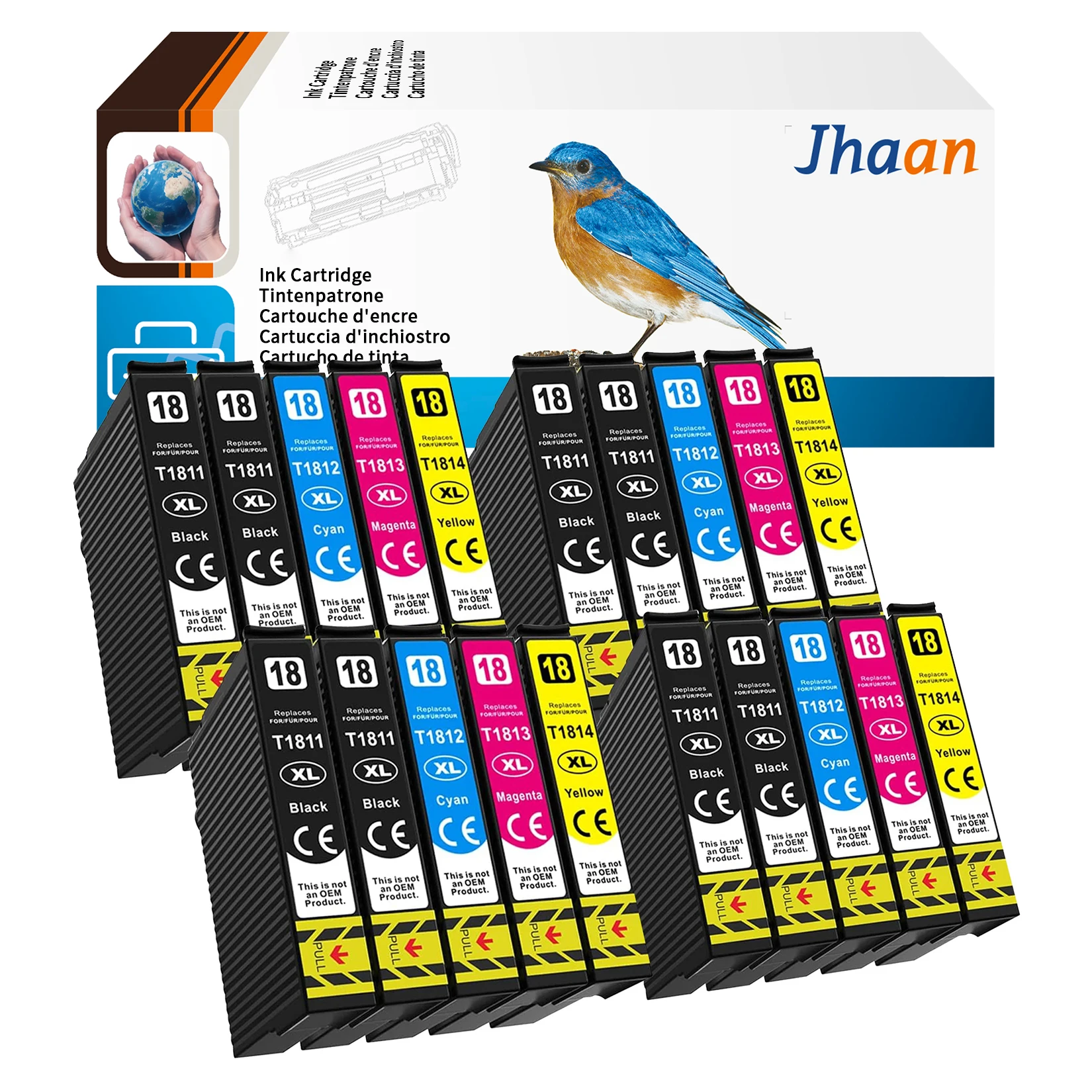 Jhaan 18XL Cartouches d'imprimante multipack compatibles avec Epson ...