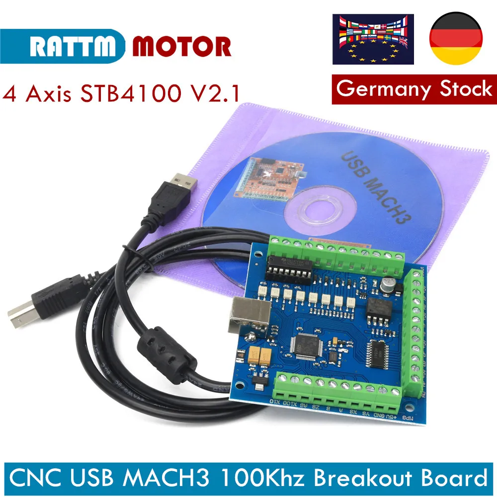 CNC-USB-MACH3-100Khz-Breakout-Board-4-Axis-Interface-Drive-Motion ...