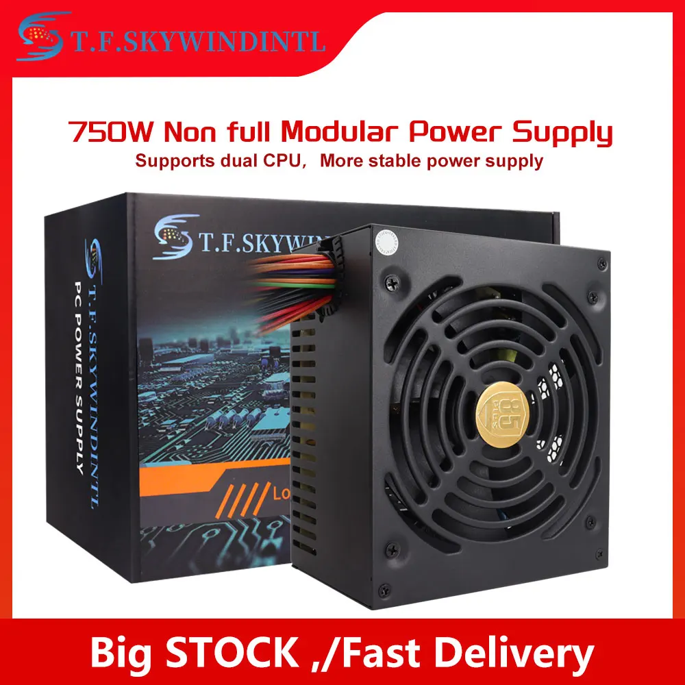 ATX 750W Gold PSU 750w Computer Gaming Power Supply Units for PC Dual ...