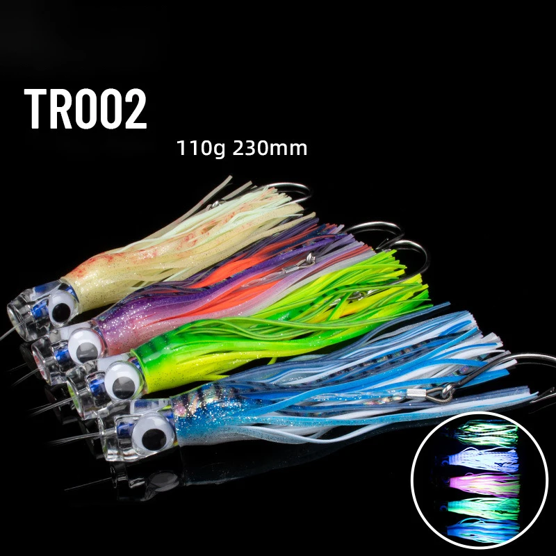 1pc-23cm-130g-UV-Trolling-Lure-Bait-Resin-Head-Head-Octopus-Squid-Skirt ...