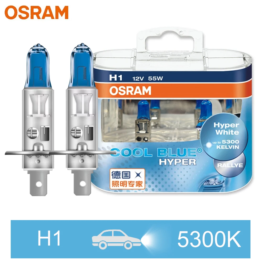 OSRAM-H1-12V-55W-Cool-Blue-Hyper-Halogen-Car-Headlight-Beam-5300K-White ...