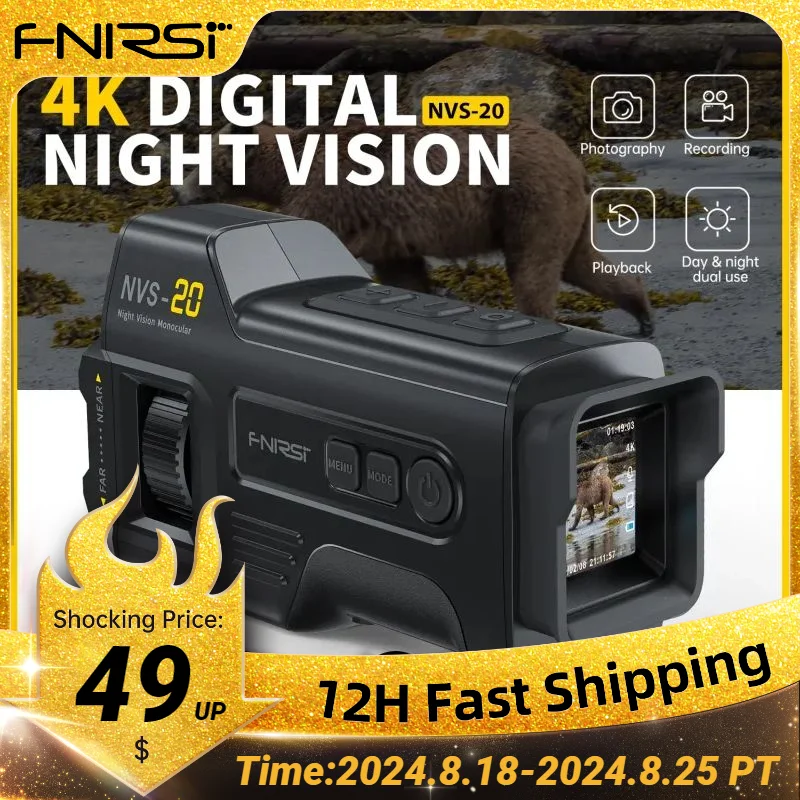 FNIRSI-Telescope-NVS-20-4K-HD-Monocular-Night-Vision-Goggles-6X-Digital ...