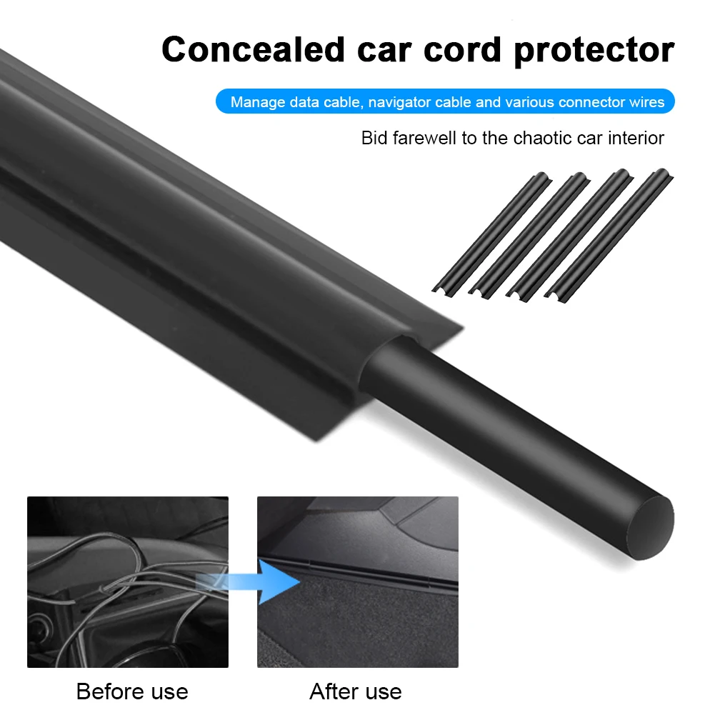 4pcs/set Car Interior Cable Line Sleeve Protector Universal Hidden Wire ...