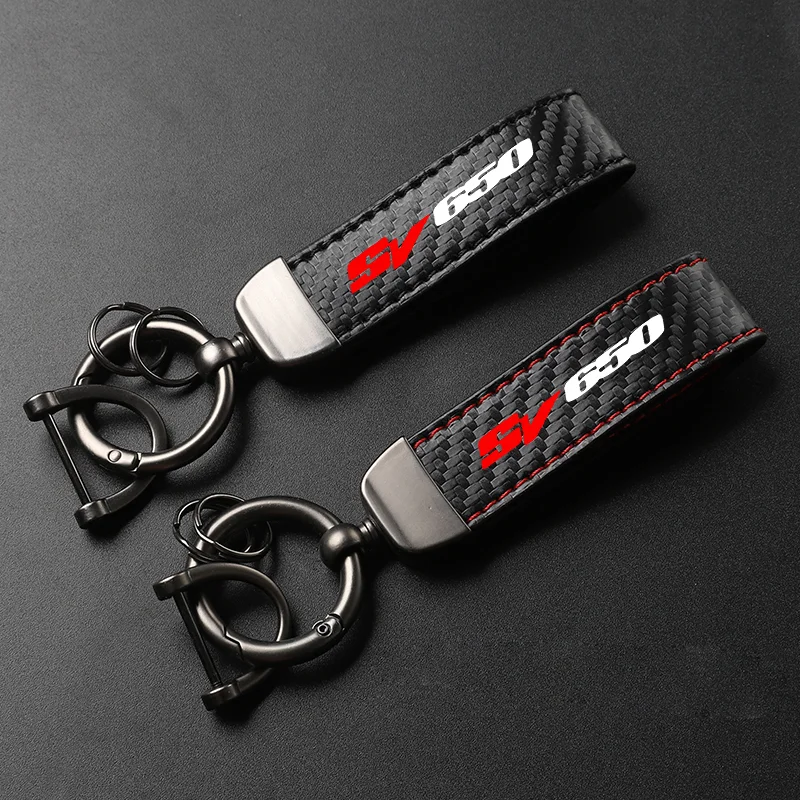Motorcycle-Carbon-Fiber-Leather-Keychain-Horseshoe-Buckle-Jewelry-for ...