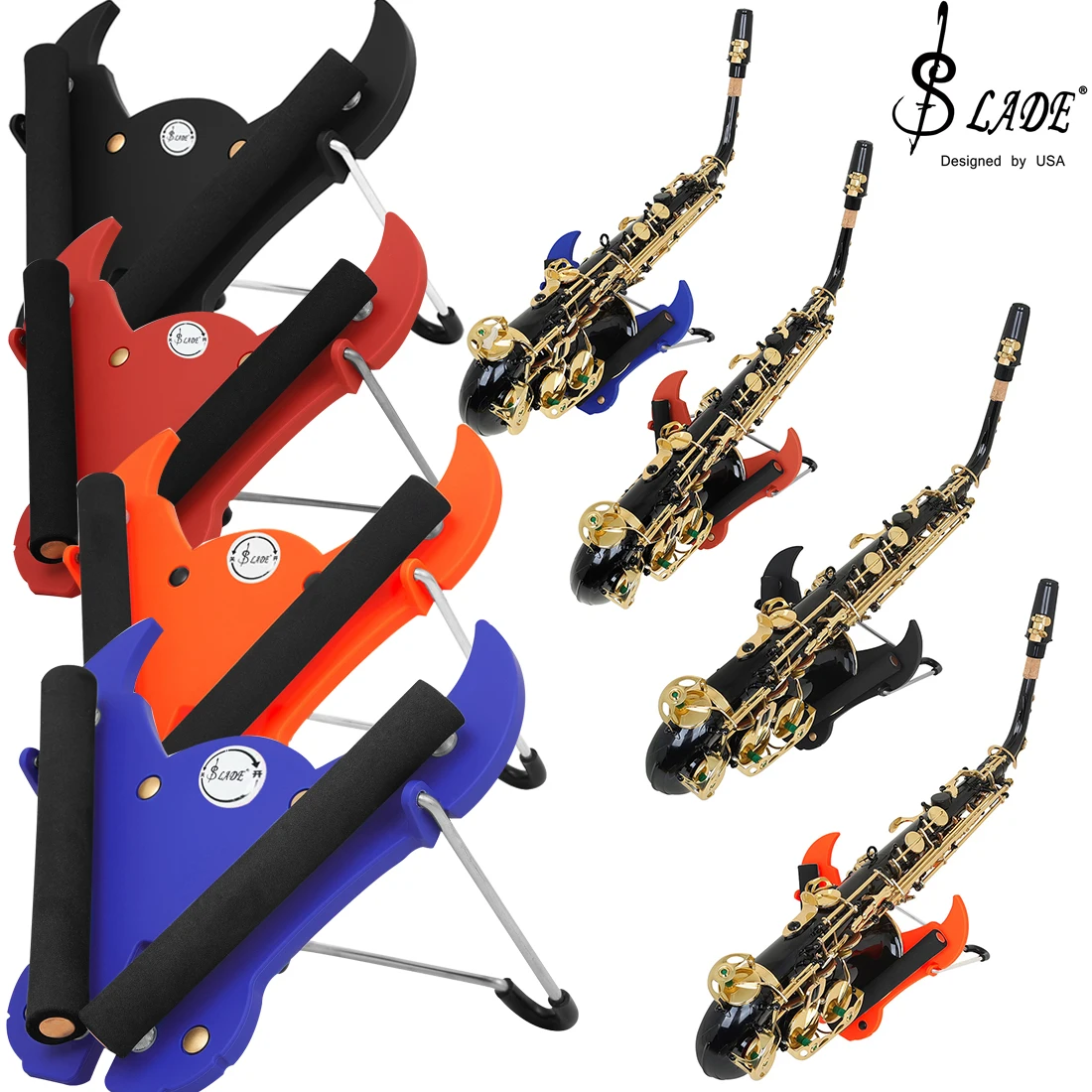 SLADE Alto Saxophone Stand Bullhead Stainless Steel Alto Saxophone ...