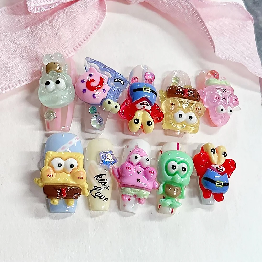 New-Kawaii-Patrick-Sta-Spongebob-Squarepants-Handmade-3D-Armor-Wearing-Party-Detachable-Nail ...