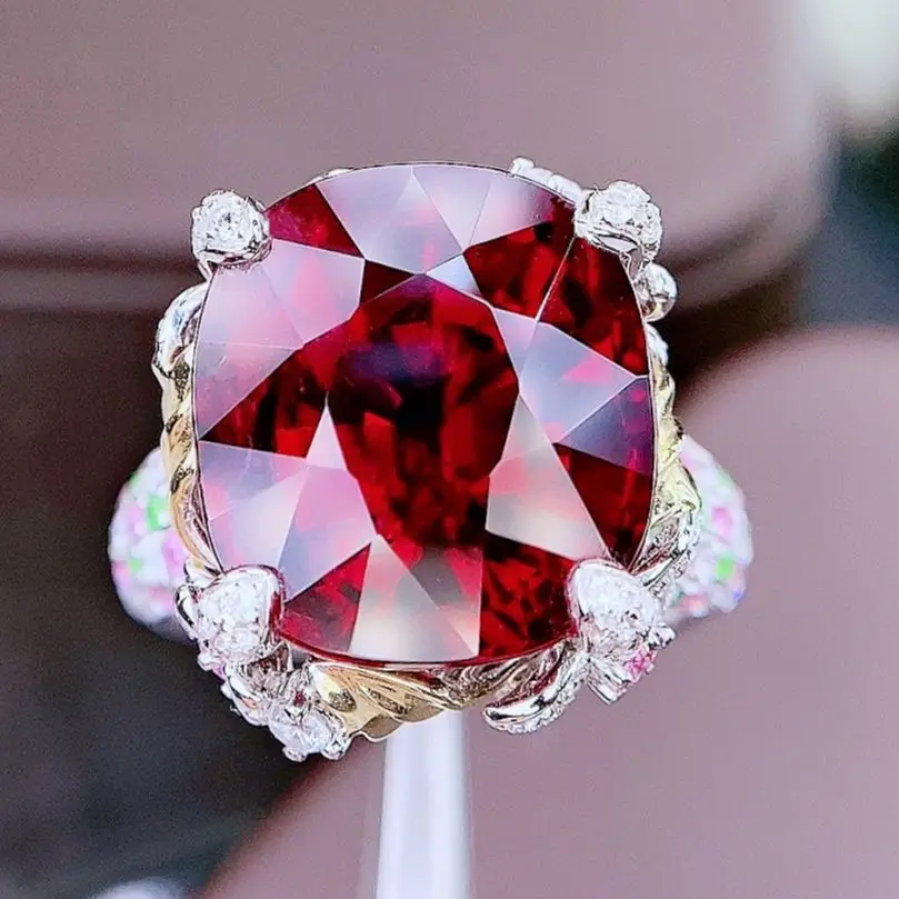Natural Red Diamond Ring