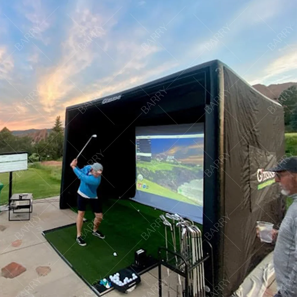 Portable Golf Training Cage Inflatable Golf Simulator Projector ...