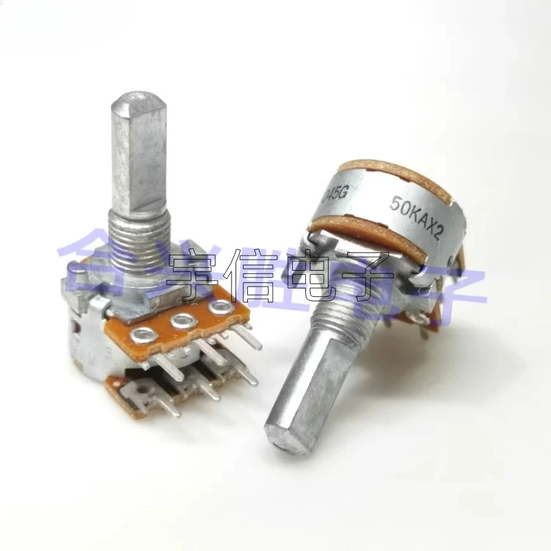 1PCS RK163 Double Potentiometer A20K A50K A100K Half Shaft 20MM Power ...
