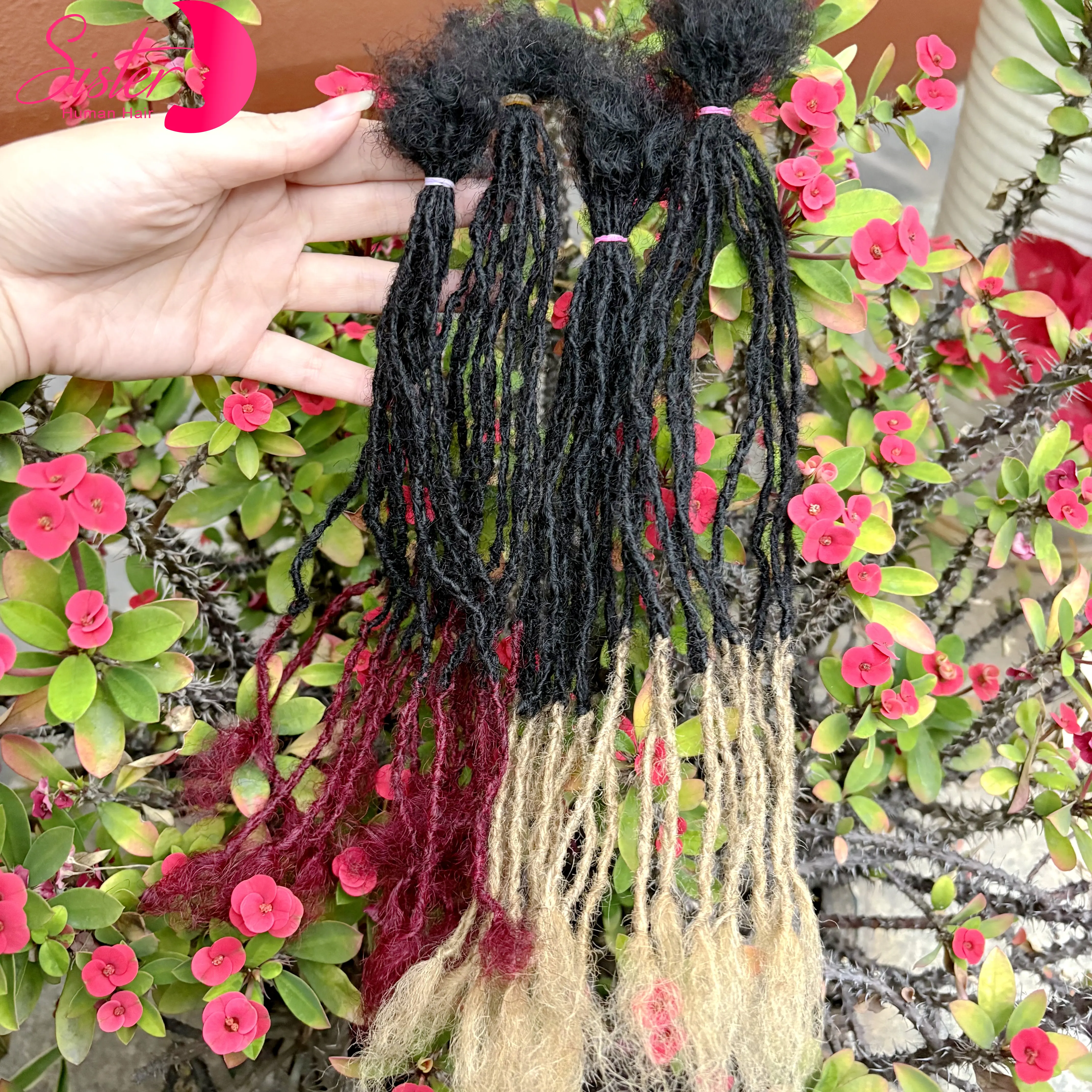 Colored 0.2cm Handmade Sisterlocks Inter Loc Extension Human Hair ...