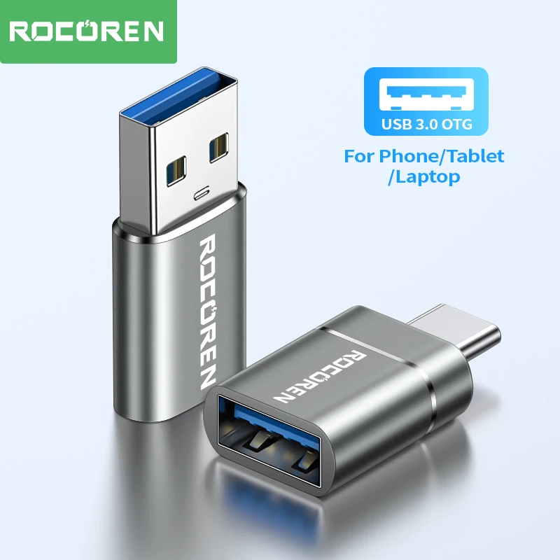 Adaptador Rocoren OTG USB tipo C macho a USB A 3,0 hembra convertidor ...