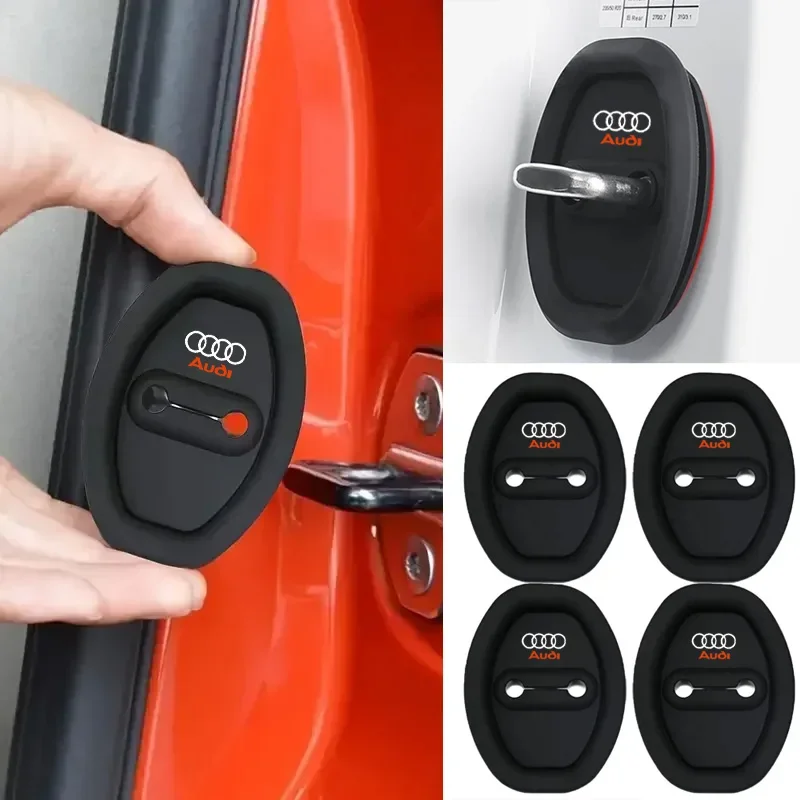 Silicone Car Door Lock Cover Sticker For Audi SLINE A1 A3 8P A4 B5 B6 ...
