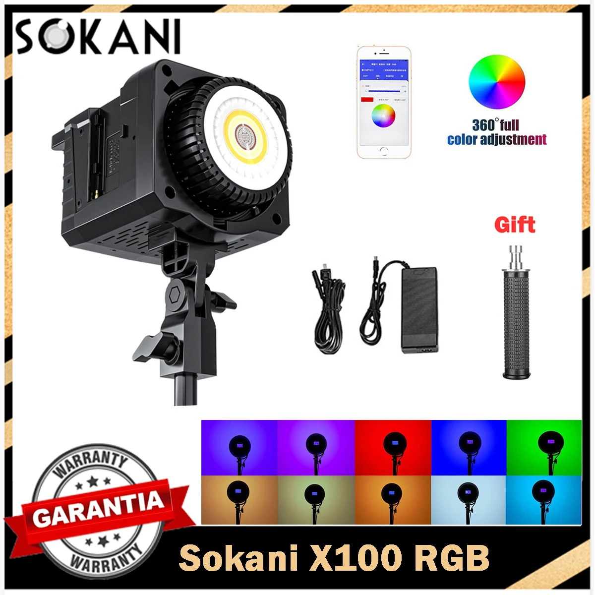Sokani-X100-RGB-COB-LED-Video-Light-Bowens-Mount-Ilumina-o-Fotografia ...