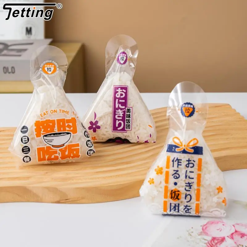 50pcs Lovely Cartoon Triangle Rice Ball Packing Bag Nori Seaweed ...