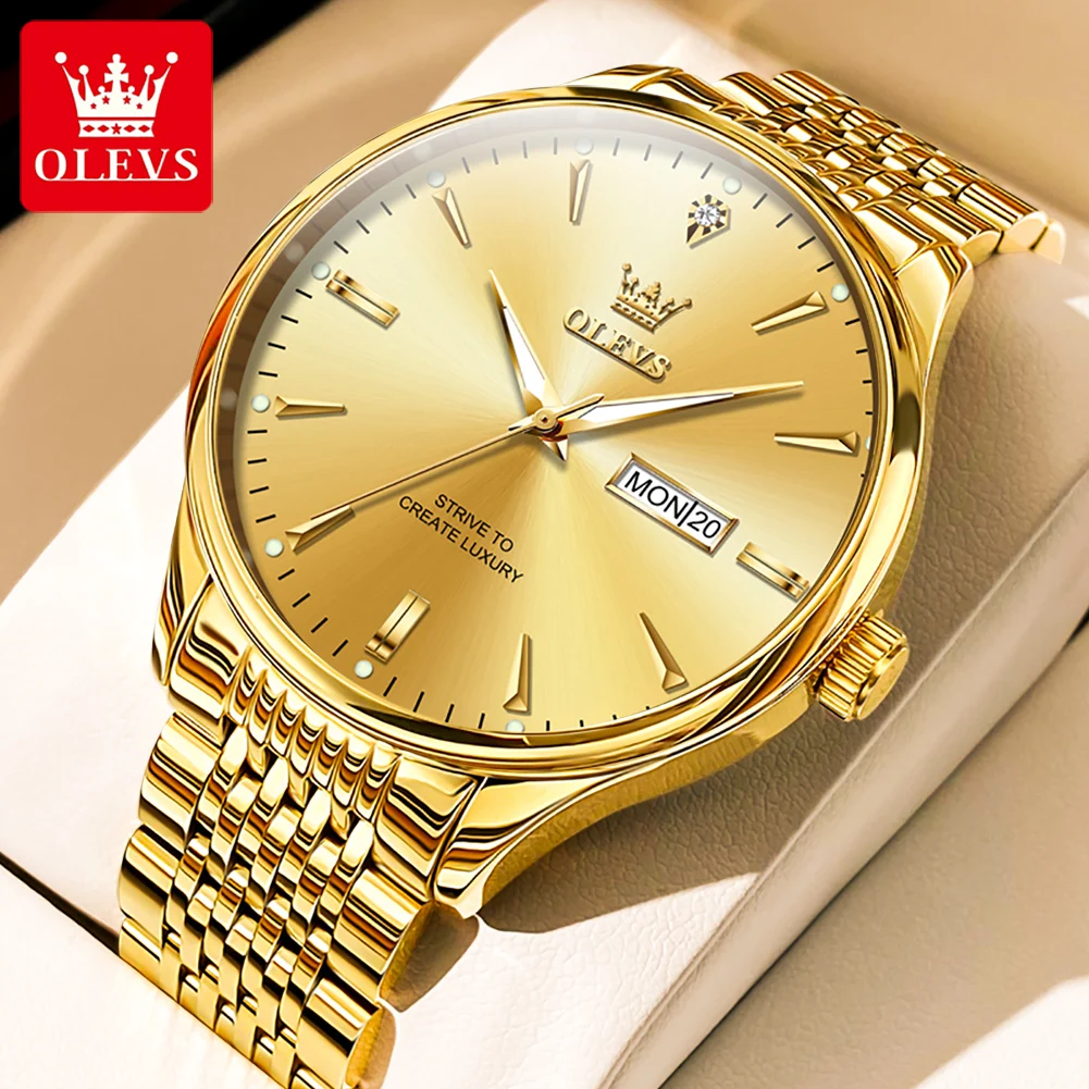 OLEVS-Top-Original-Quartz-Wristwatch-Man-Diamond-Scale-Stainless-Steel ...