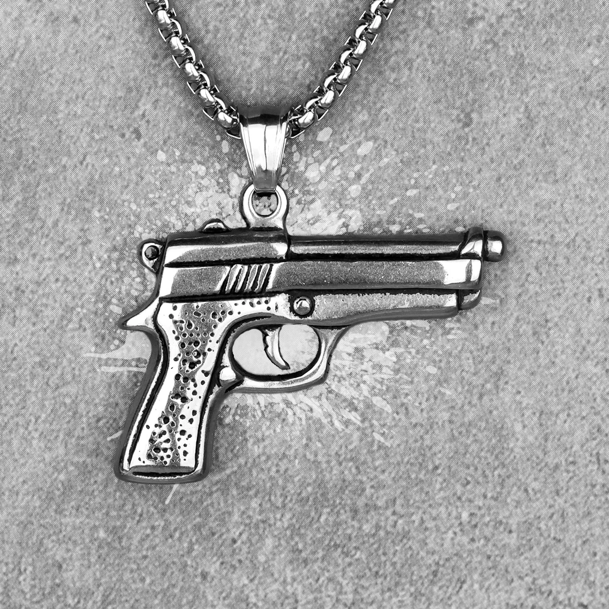 Gun Pistol Arms Mens Long Necklaces Pendants Chain Punk Hip Hop for Boy ...