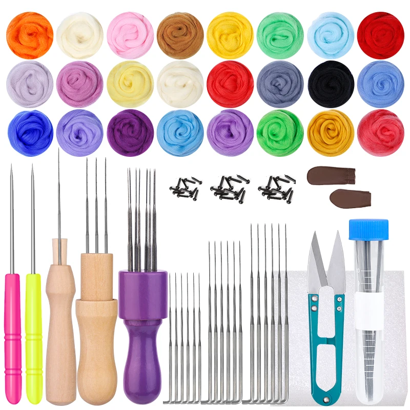 Fenrry-24-Color-Needle-Felting-Kit-Wool-Felting-Tools-Handmade-Felt ...